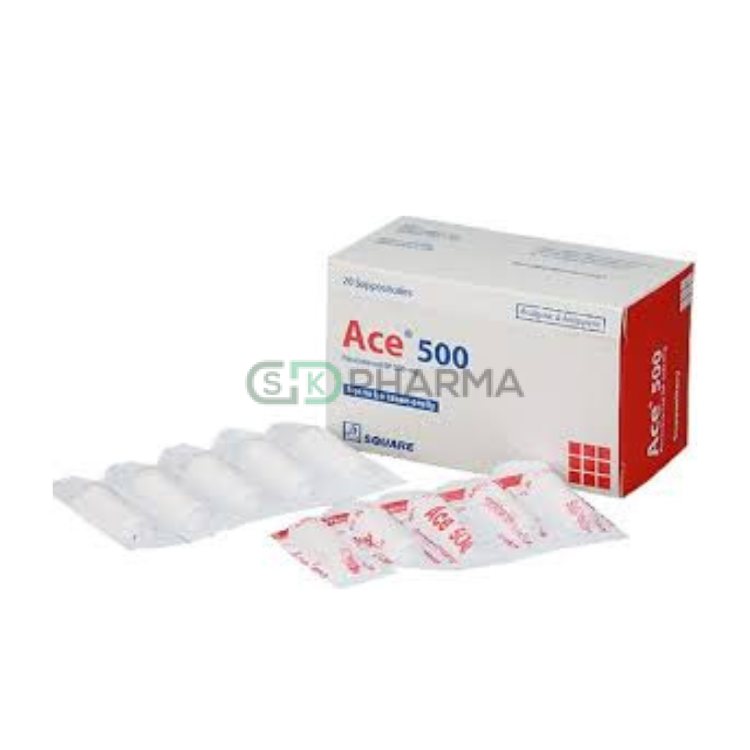 Ace | 500 mg | Suppository | এইস্‌ ৫০০ মি.গ্রা. সাপোজিটরি | SK Pharma